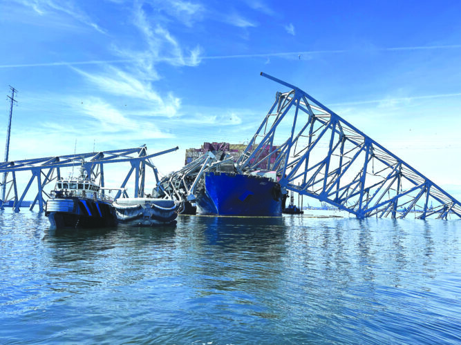 A channel has opened for vessels clearing wreckage at the Baltimore ...